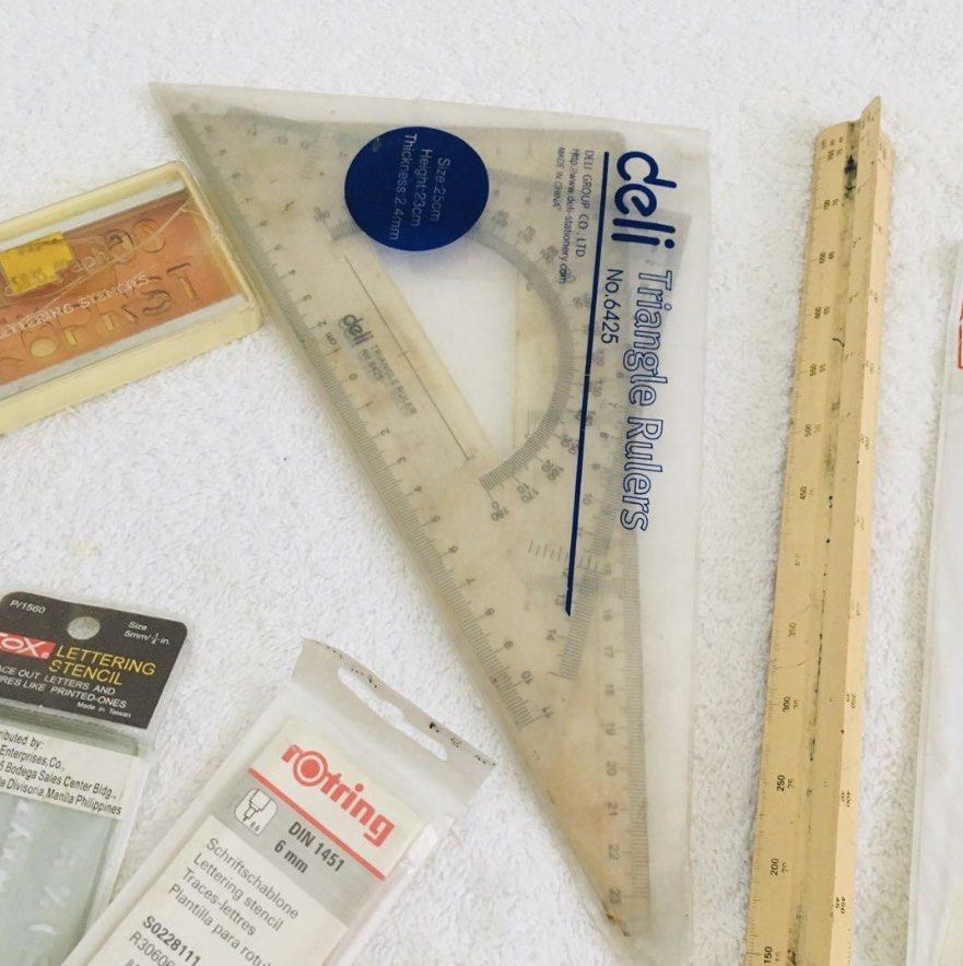 Rotring Lettering Stencils, COX Lettering Stencils, Triangles, French ...