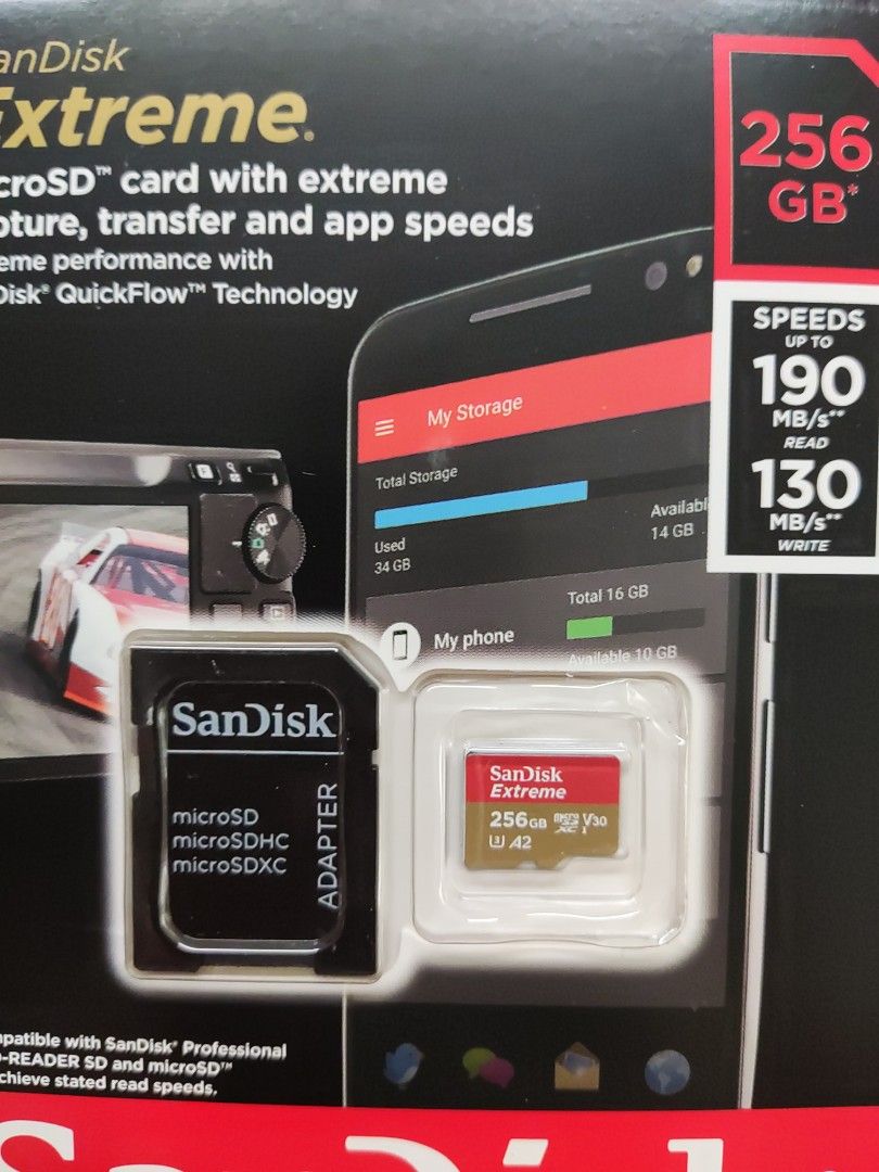 SanDisk Extreme MicroSD 256GB SAMSUNG EVO SELECT 256 MICROSD CARD ...