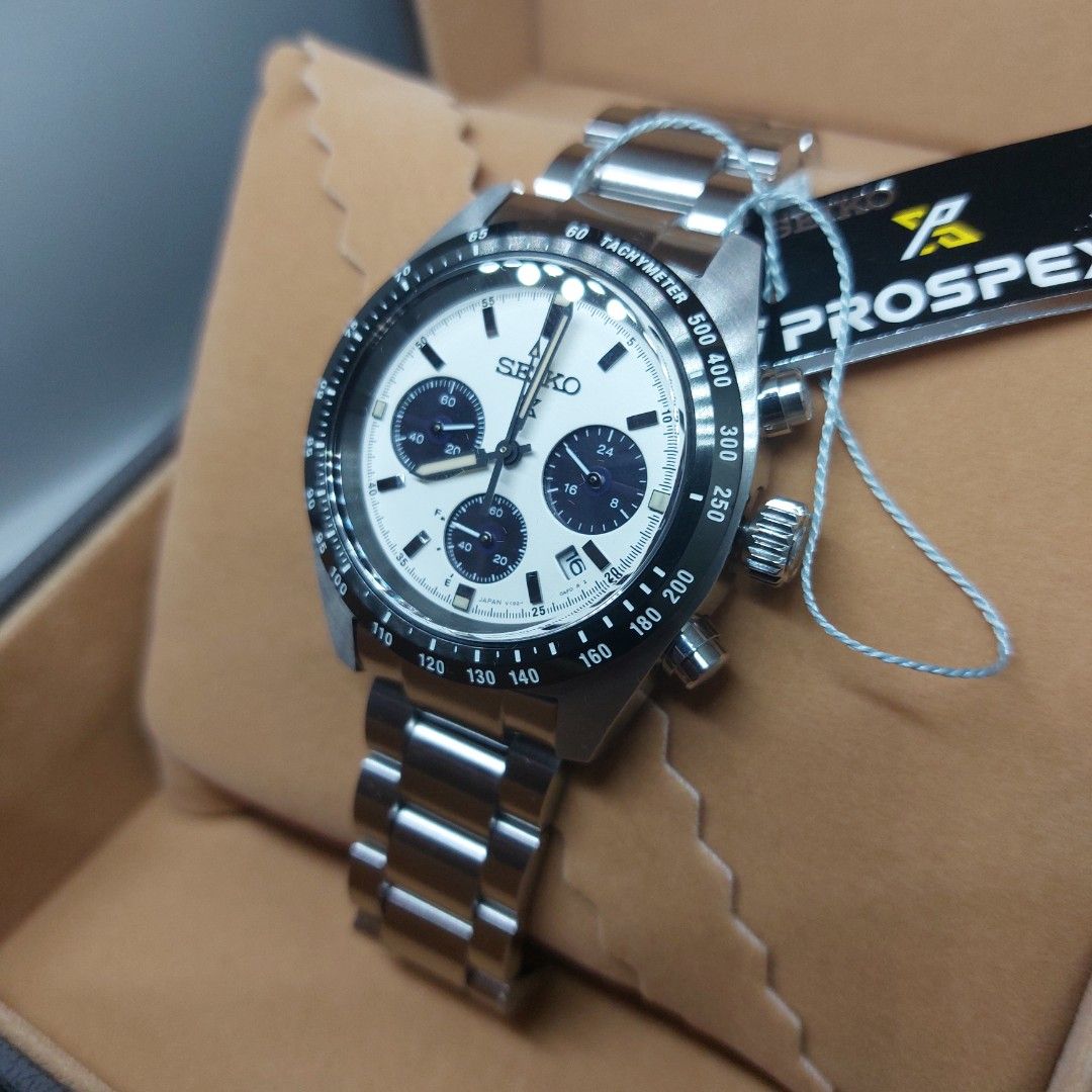 SEIKO PROSPEX SPEEDTIMER SOLAR CHRONOGRAPH PANDA DIAL SBDL085 / SSC813 MADE IN JAPAN JDM, Men's ...