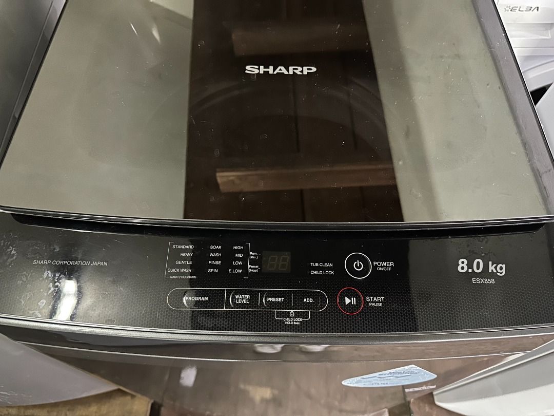 SHARP 8kg Top Load Washer_ESX858 (92709), TV & Home Appliances, Washing ...