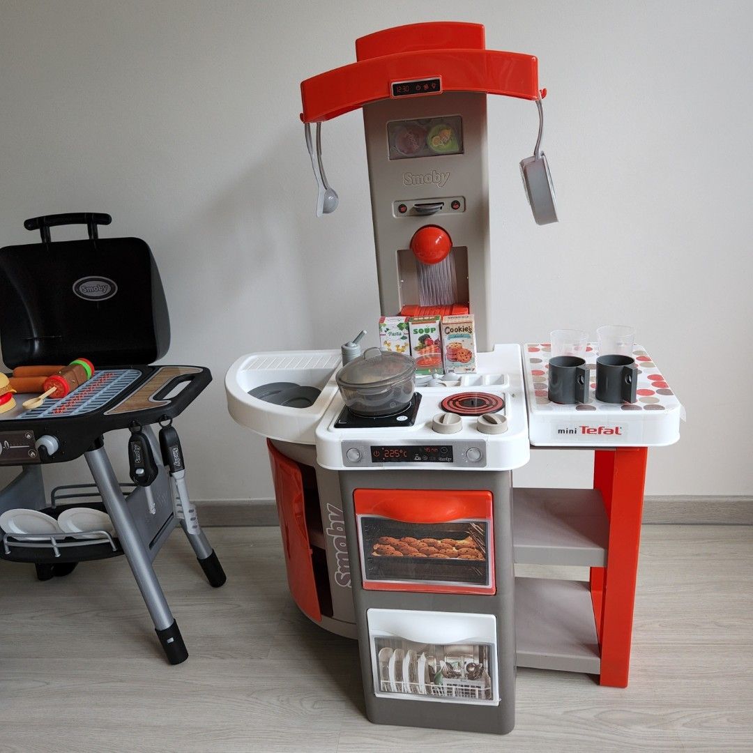 Smoby Play pretend Supermarket Kitchen Barbecue BBQ Grill, Hobbies ...