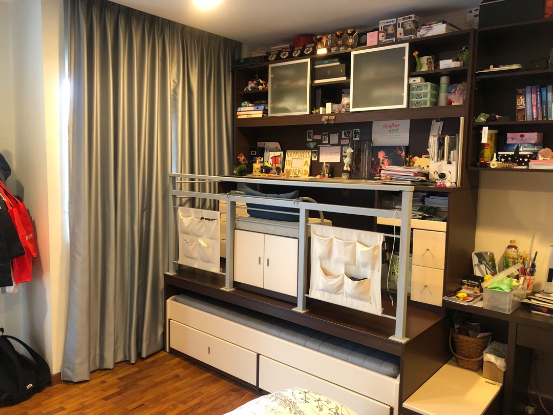 Study Table with pull out bed, Furniture & Home Living, Furniture, Bed ...