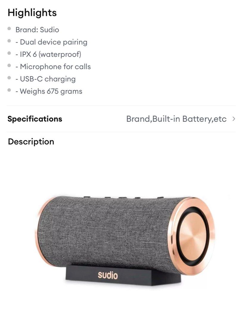 Sudio Femtio THE ORIGINAL SUDIO SPEAKER (Black), Audio, Portable Music ...