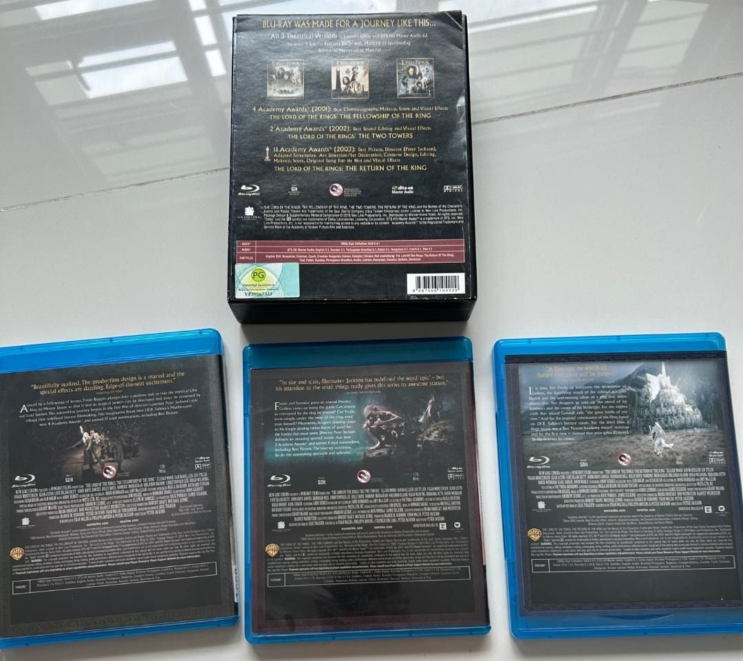 The Lord Of The Rings Trilogy Blu Ray Bluray DVD The Fellowship Of The Ring The Two Towers The ...