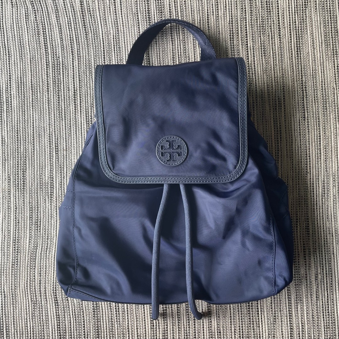 Tory Burch Navy Scout Mini Nylon Backpack, Women's Fashion, Bags ...