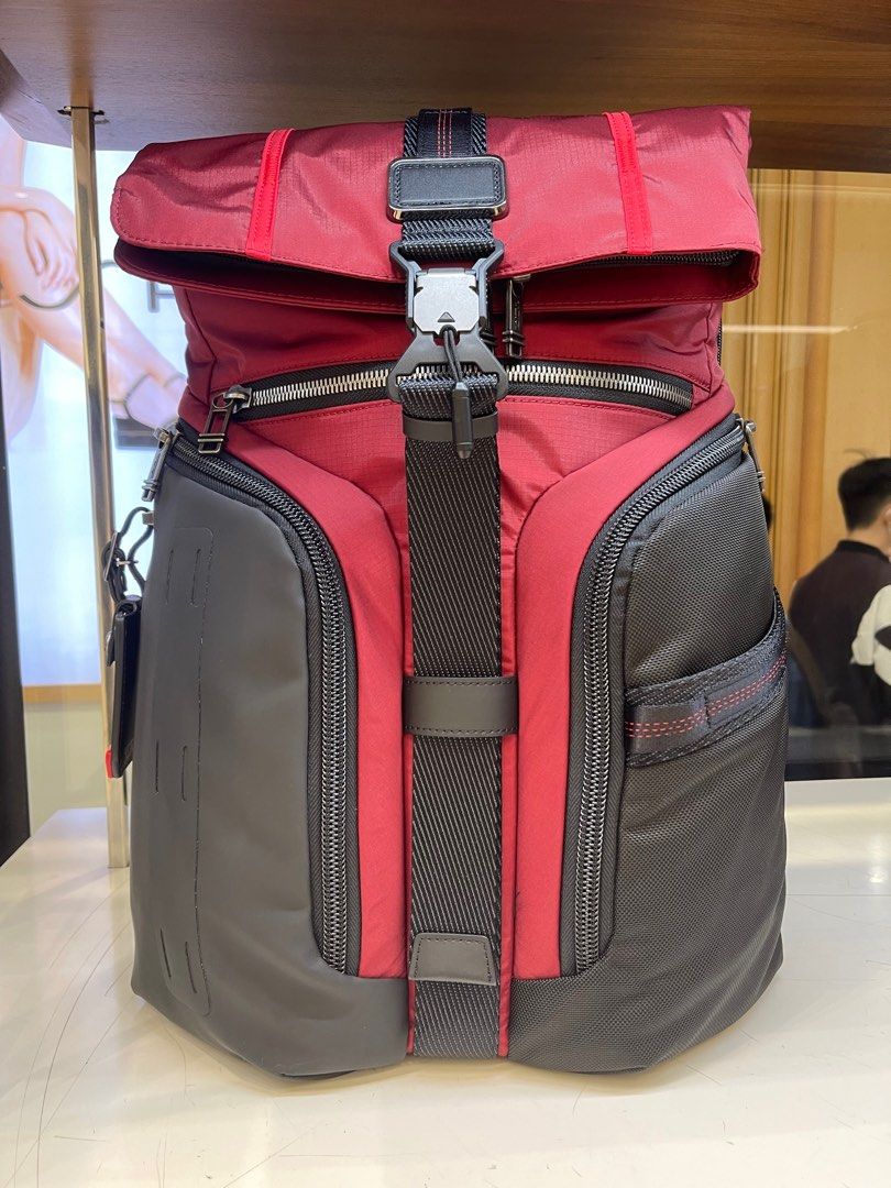 Tumi Backpack Alpha Bravo Logistics Bag - red, Fesyen Pria, Tas ...
