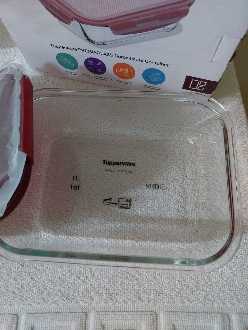 Tupperware Premia Glass Rectangular, Furniture & Home Living ...
