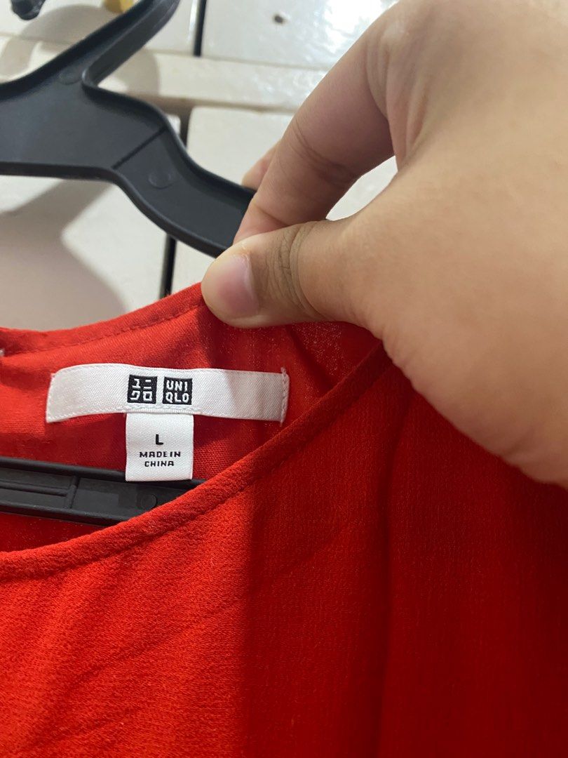 Uniqlo Red Long Tiered Red Dress, Women's Fashion, Dresses & Sets ...