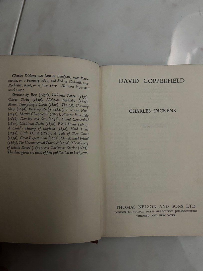 Vintage 1930s David Copperfield Charles Dickens, Hobbies & Toys, Books ...