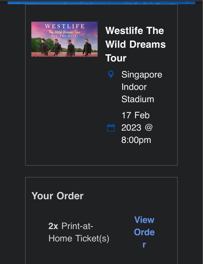 WESTLIFE - THE WILD DREAMS TOUR, Tickets & Vouchers, Event Tickets on ...