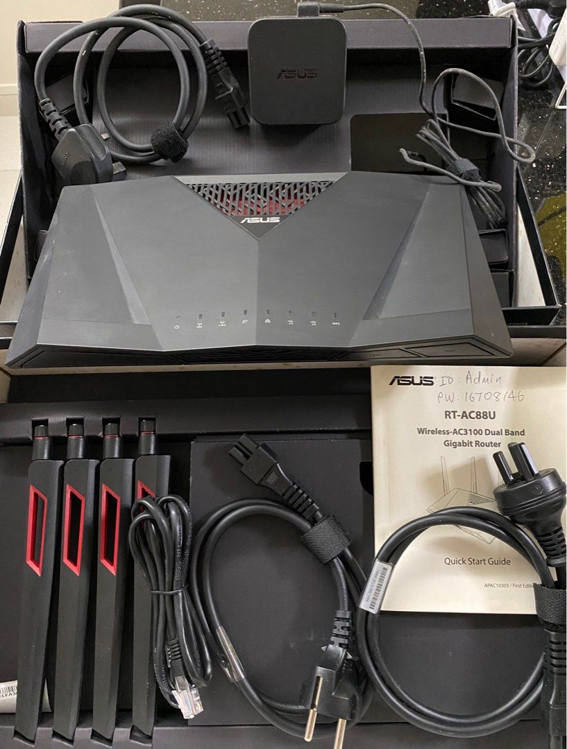 Wireless Router - ASUS RT-AC88U, Computers & Tech, Parts & Accessories ...