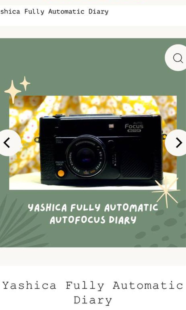 Yashica Automatic Diary (WITHOUT FLASH), Photography, Cameras on Carousell