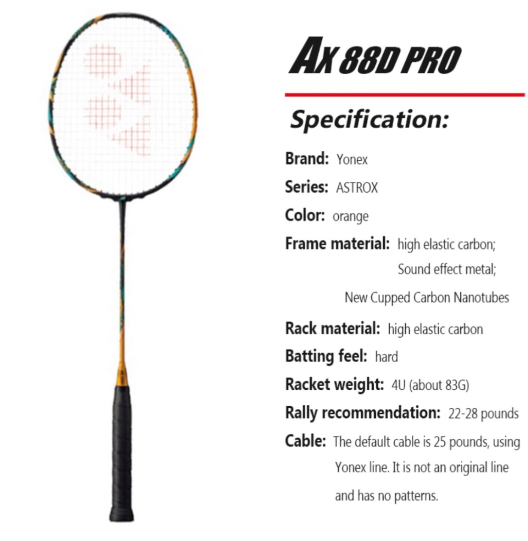 Yonex astrox 88d pro badminton racket, Sports Equipment, Sports & Games, Racket & Ball Sports on ...