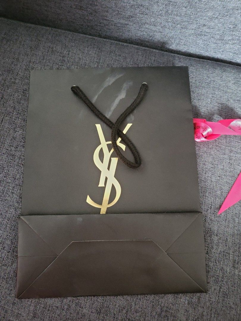 YSL paper bag with ribbon, Luxury, Bags & Wallets on Carousell