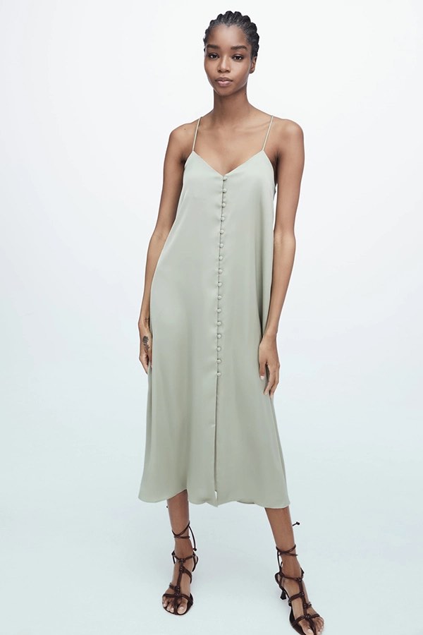 ZARA Satin Dress, Women's Fashion, Dresses & Sets, Dresses on Carousell