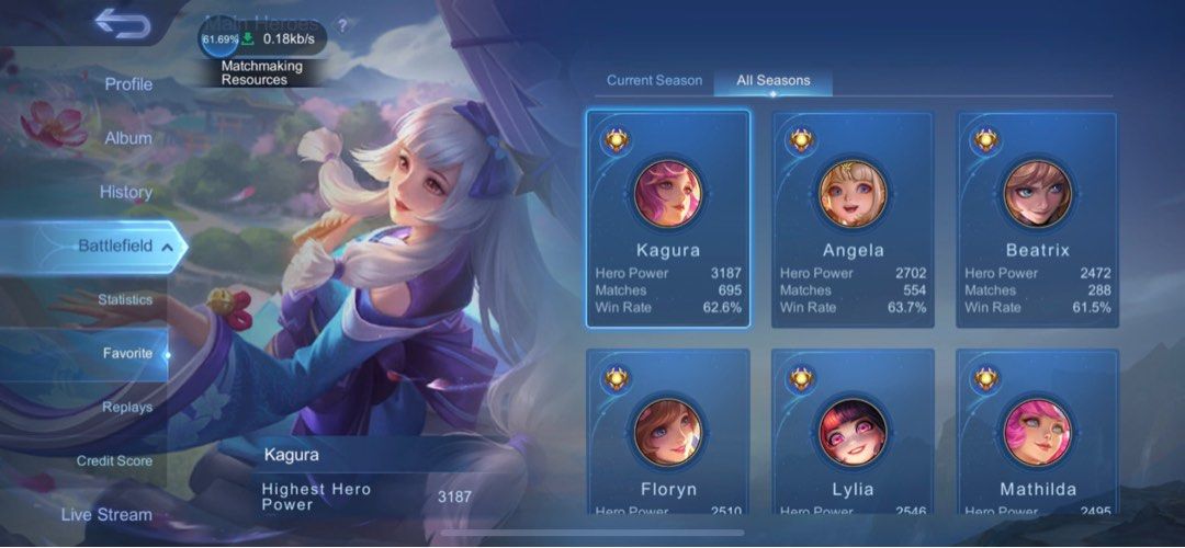 191 SKINS! Mobile Legends Account: YSS ANGELA COLL, KAGURA FULL SKIN ...