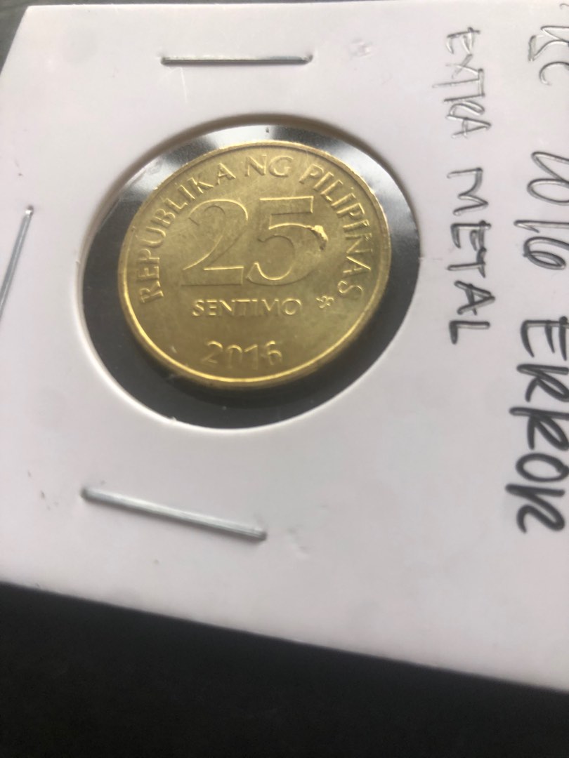 2016 25 sentimo extra metal error coin, Hobbies & Toys, Memorabilia & Collectibles, Currency on ...