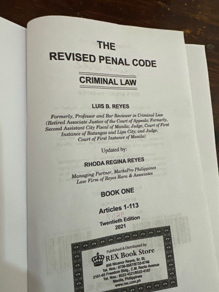 2021 The revised penal code - Reyes, Hobbies & Toys, Books & Magazines ...