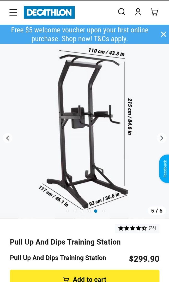 Decathlon Pull Up And Dips Training Station, Sports Equipment, Exercise ...
