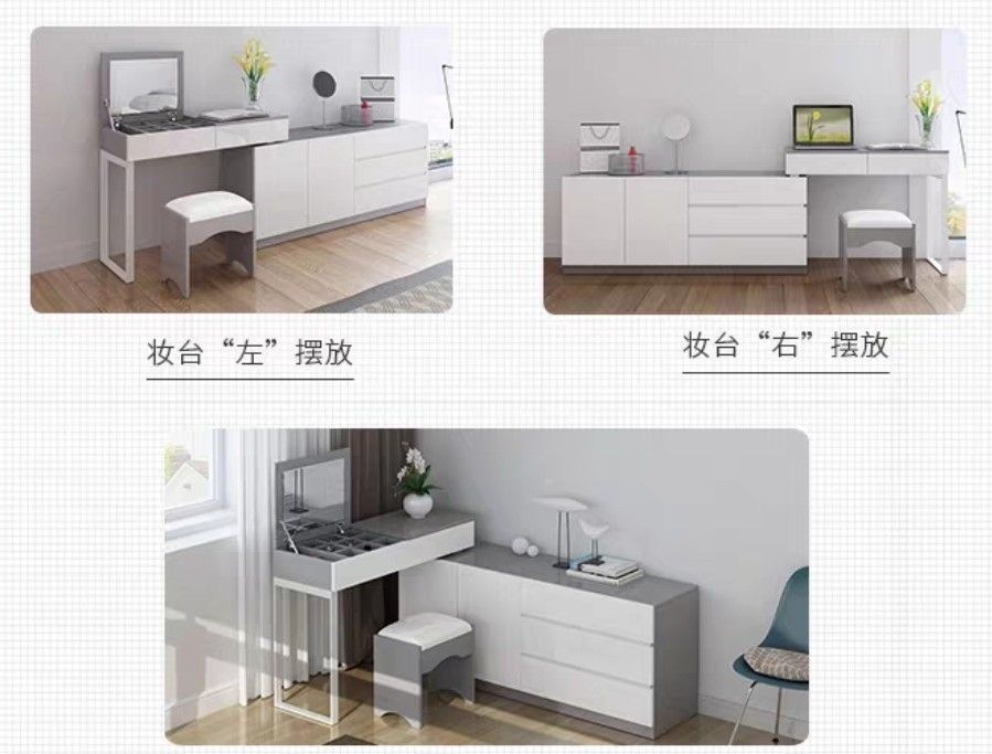 3 in 1 Makeup, Study and Organizer. Solid Wood Table with Mirror and ...