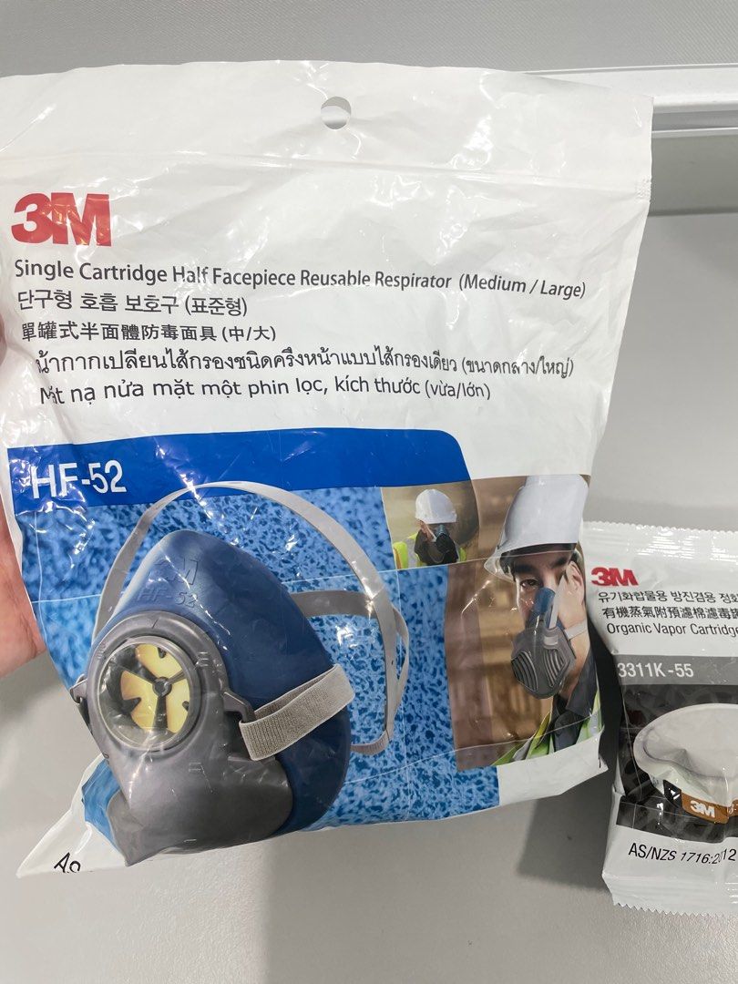 3M HF-50 Series Respirator (HF-52) + 3311K-55 Set Organic Vapor Cartridge with Pre-Filter ...