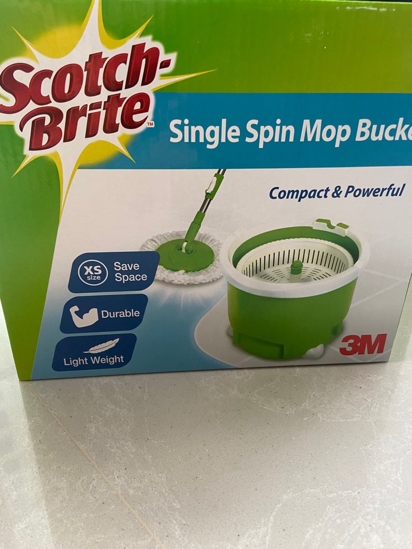 3M Single Spin Mop Bucket & 1 Mop, Furniture & Home Living, Cleaning ...