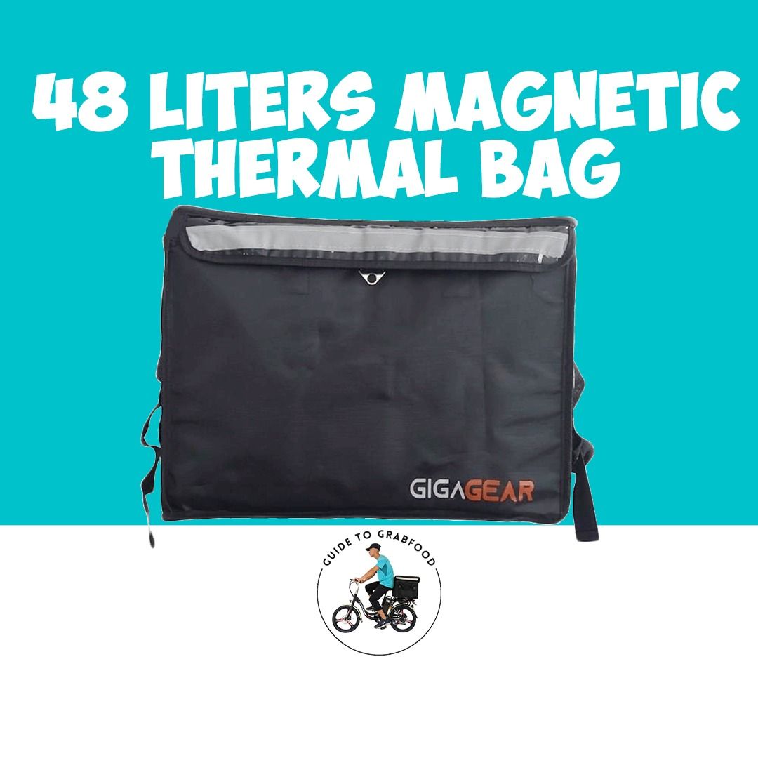 48 Liters Magnetic Thermal Bag Food Delivery Thermal Bag For GrabFood ...