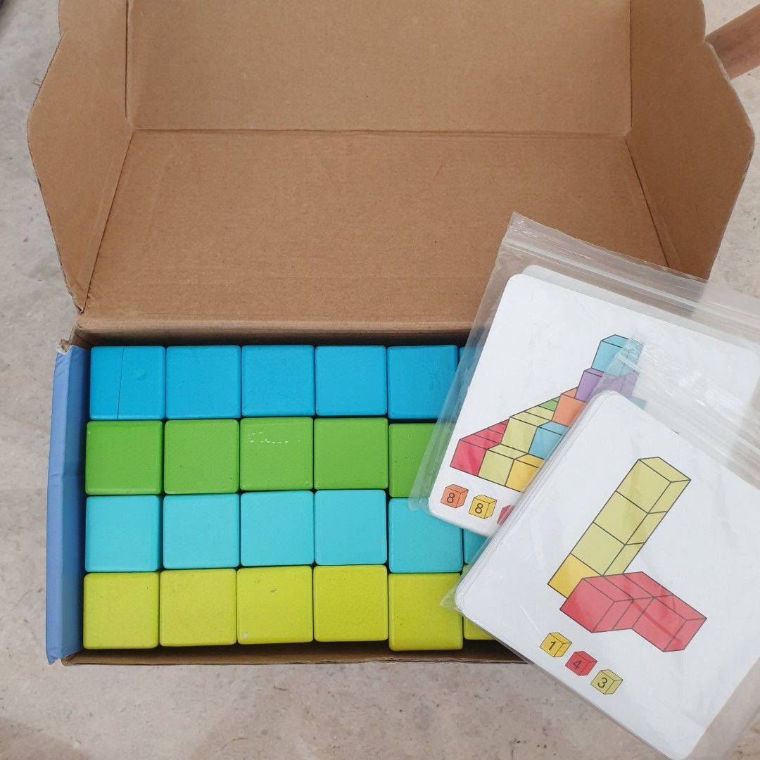 64 Wooden Thinking Building Blocks, Hobbies & Toys, Toys & Games on ...