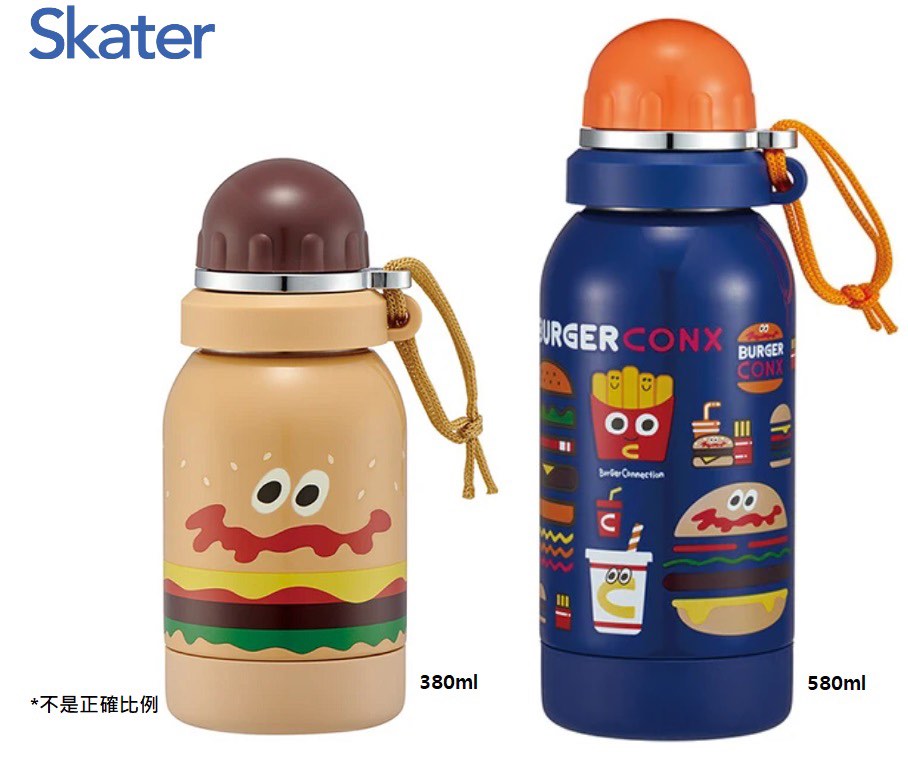 ｜預購｜ #日本代購｜ #Skater - #常溫 #單層 #不銹鋼瓶 ( #漢堡包 ) 580ml/380ml, 傢俬＆家居, 廚具和餐具, 廚水杯、水壺 - Carousell