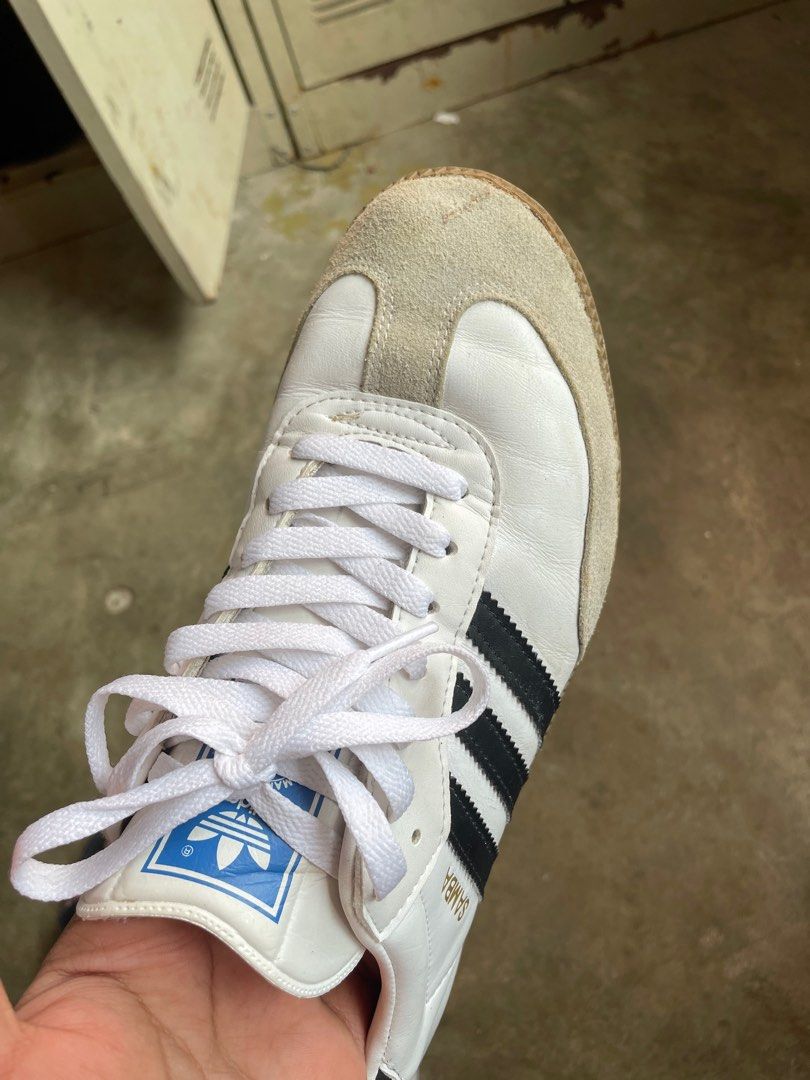 Adidas samba og back logo, Men's Fashion, Footwear, Casual shoes on ...