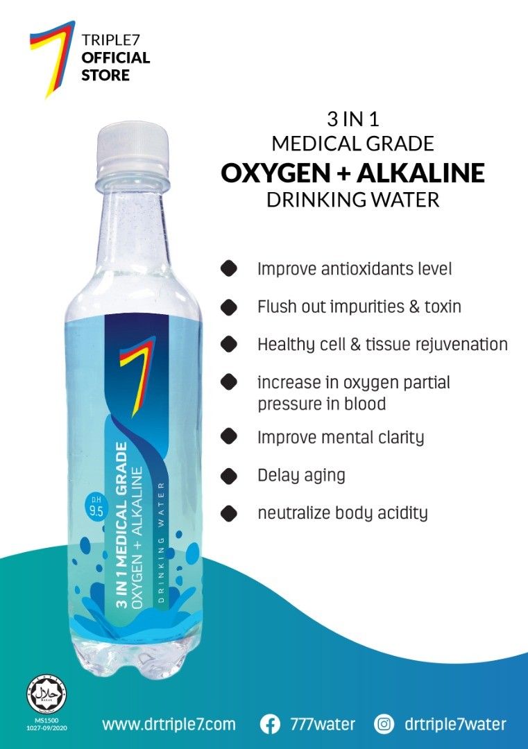 Alkaline Oxygenated water (3in1), Food & Drinks, Beverages on Carousell
