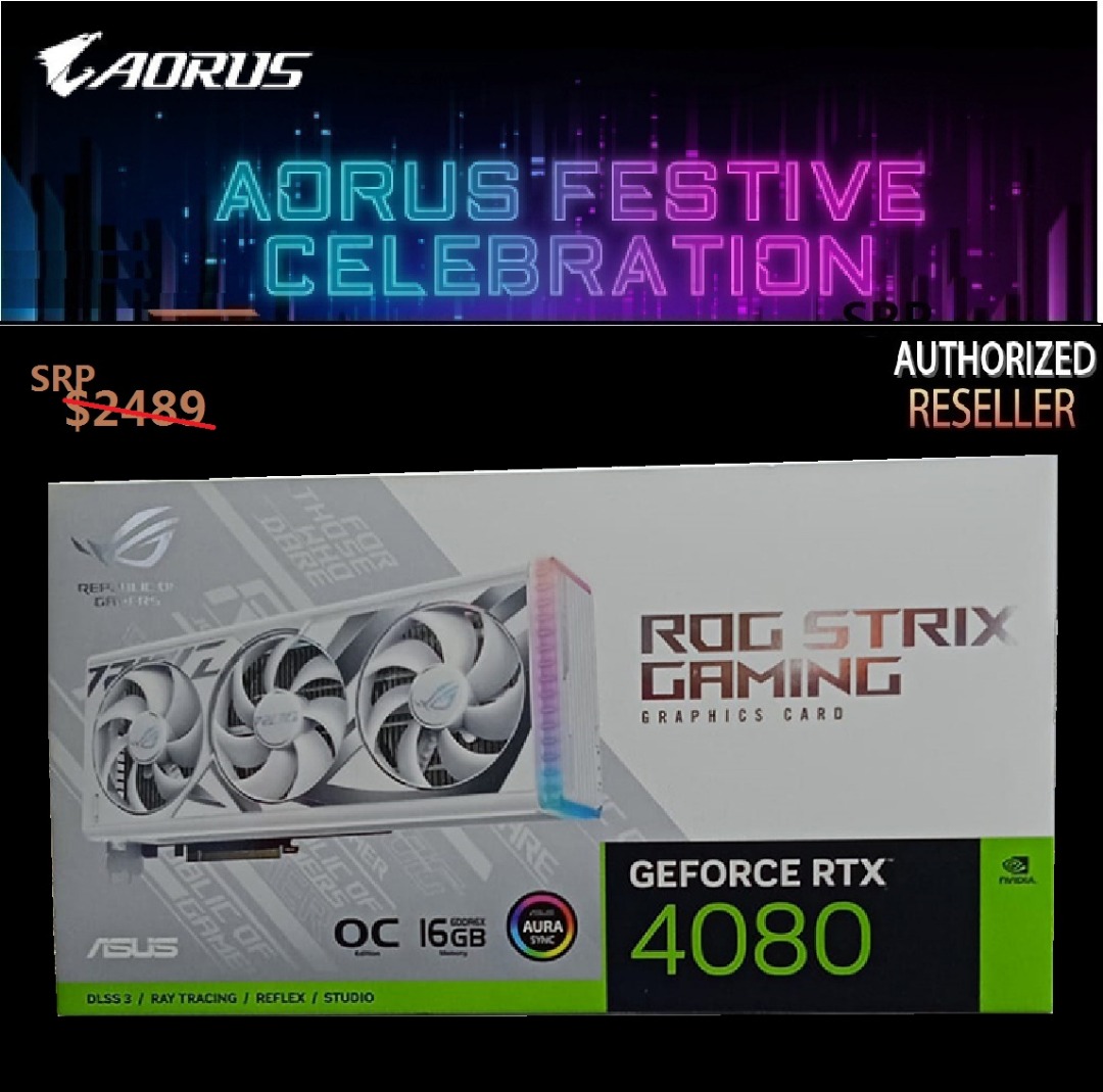 ASUS ROG Strix GeForce RTX 4080 16GB OC GDDR6X White [ROG-STRIX-RTX4080 ...