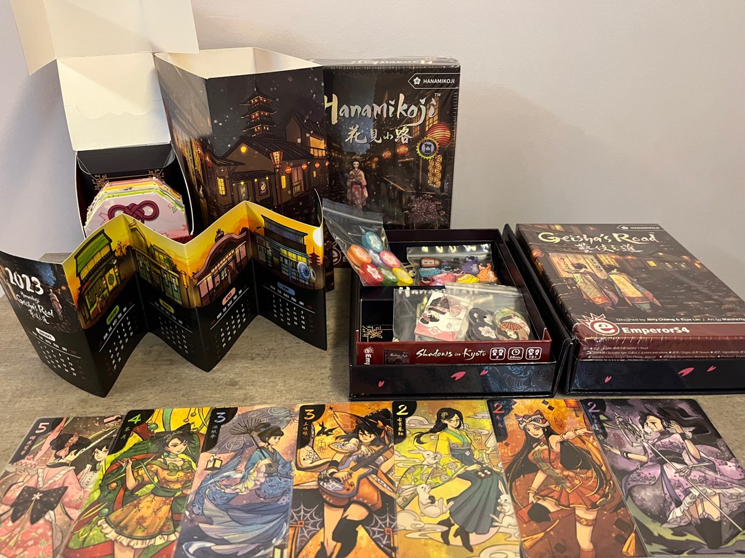 (authentic) Hanamikoji + Geisha’s Road + 7 mini expansions card games ...