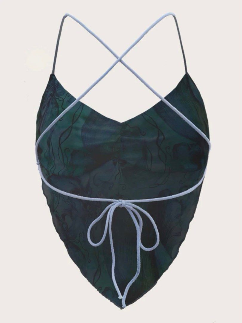 Backless mesh bandana top, Women's Fashion, Tops, Others Tops on Carousell
