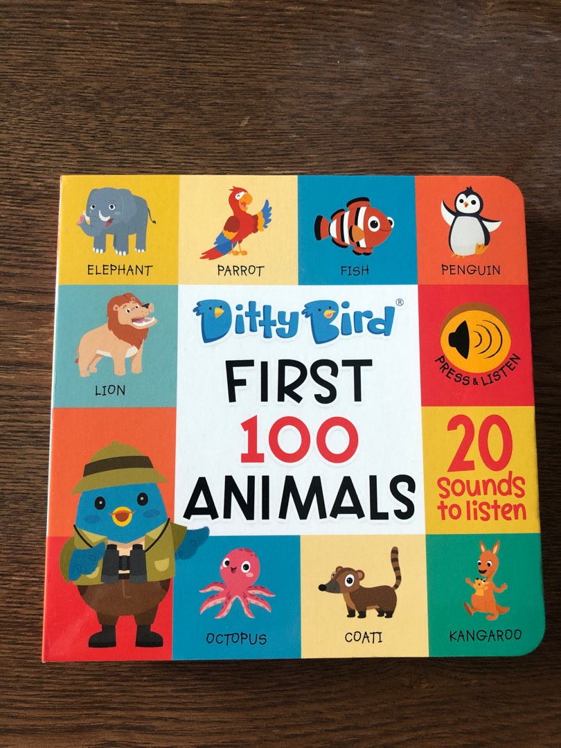 Book with sounds Ditty Bird First 100 Animals, Babies & Kids, Infant ...