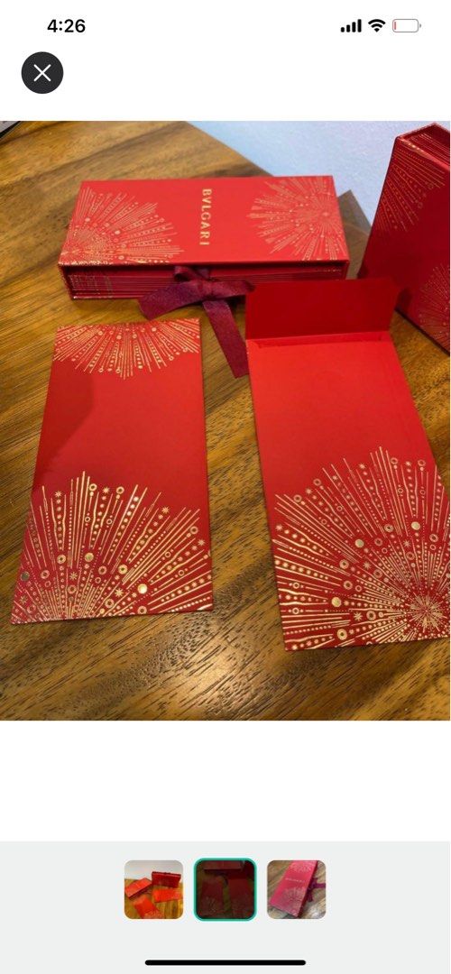 Bvlgari- red packets, Luxury, Accessories on Carousell