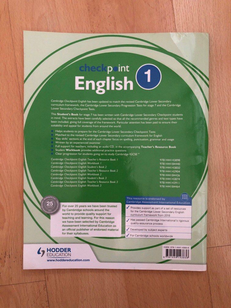 Cambridge Checkpoint English 1 Hodder Education, Hobbies & Toys, Books ...