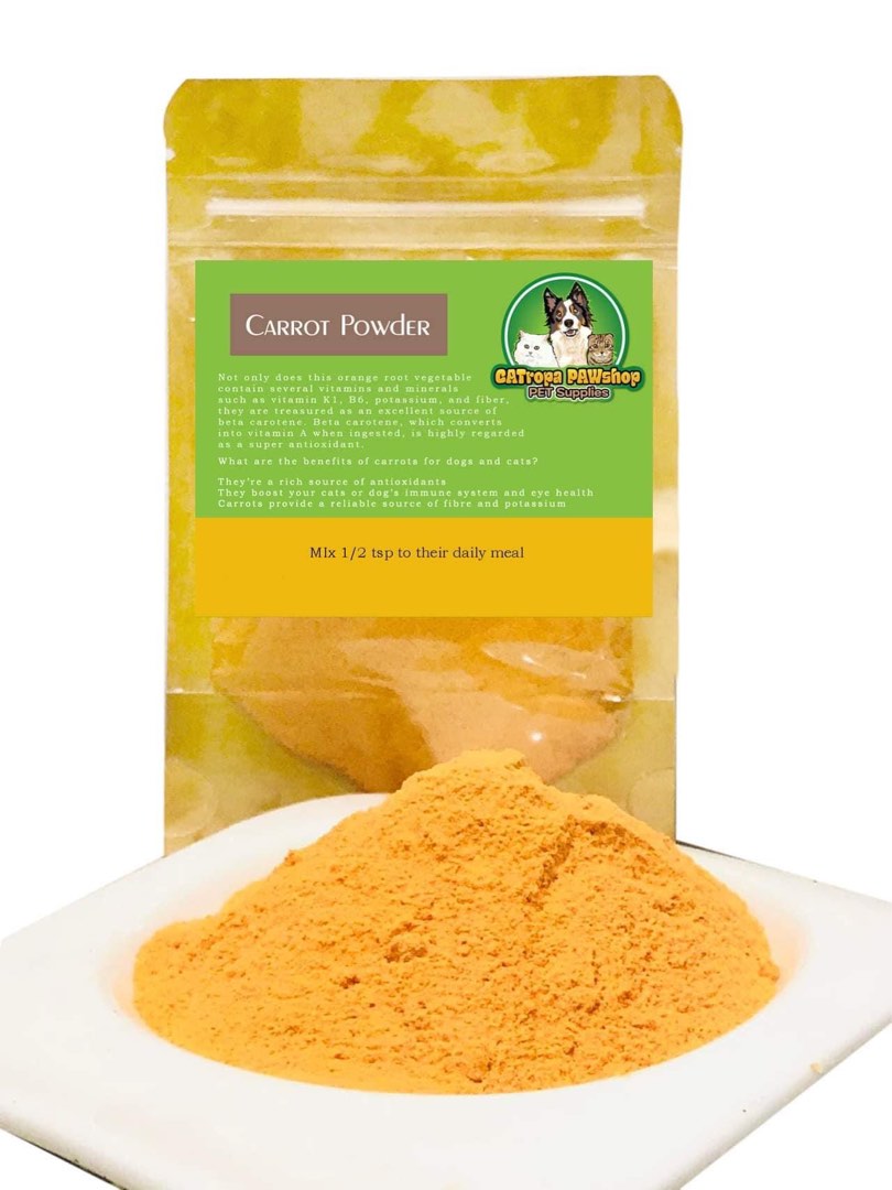 CARROT POWDER FOR CATS & DOGS food supplement (50g), Pet Supplies, Pet ...