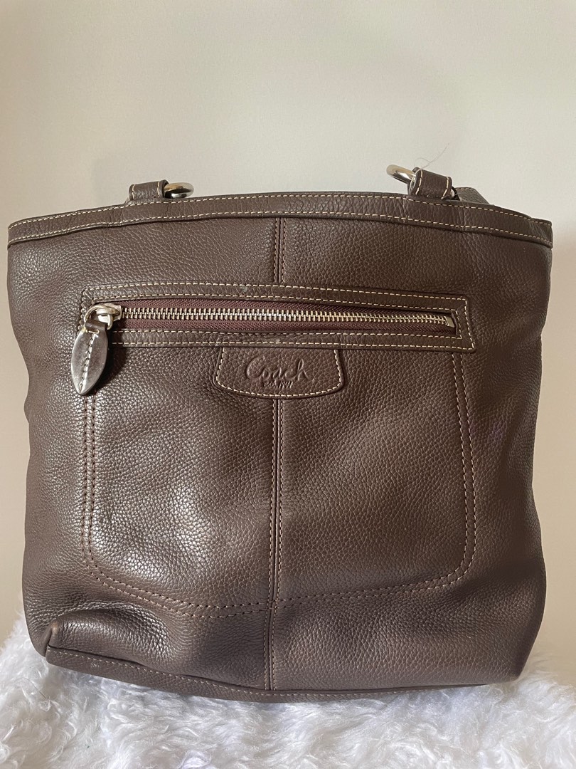 COACH Hamilton Brown Leather Bag, Luxury, Bags & Wallets on Carousell