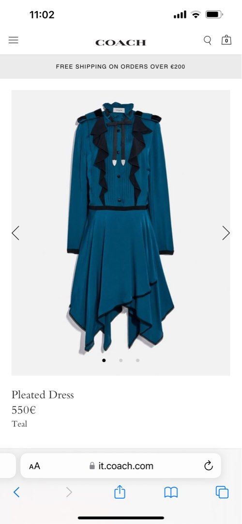 Coach pleated dress, Women's Fashion, Dresses & Sets, Dresses on Carousell