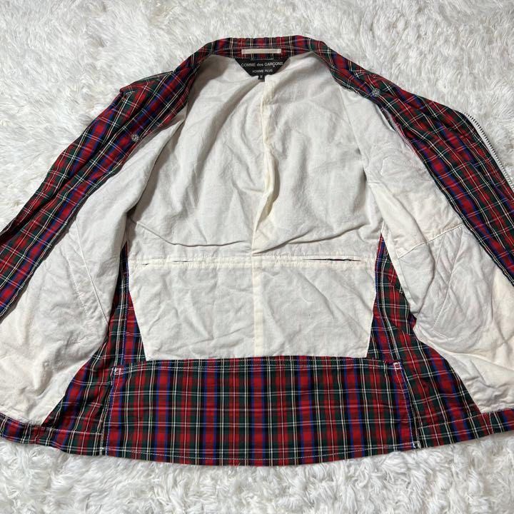 Comme des Garcons Homme Plus 13SS Poor King Tartan Check Riders Jacket ...
