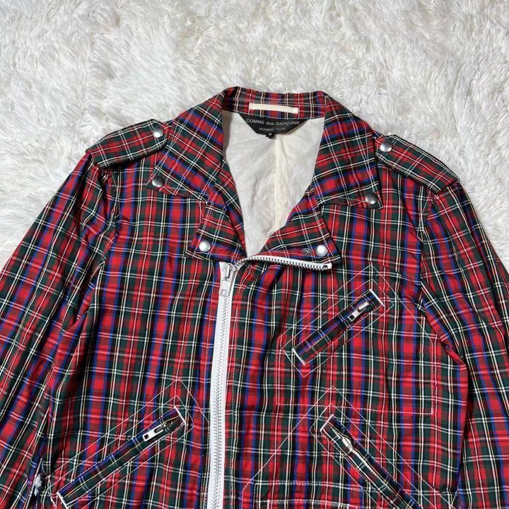 Comme des Garcons Homme Plus 13SS Poor King Tartan Check Riders Jacket ...