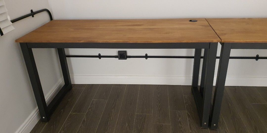 Customised Computer desk with cable holder, Furniture & Home Living ...