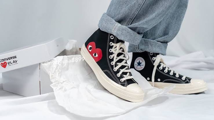 Converse x CDG high cut, Women's Fashion, Footwear, Sneakers on Carousell