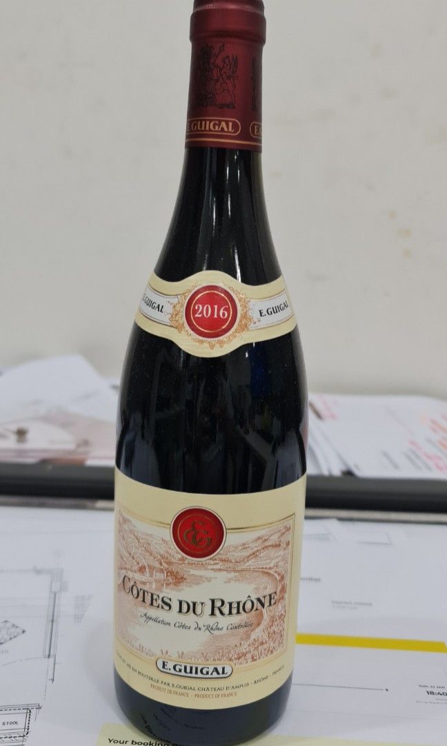 Cotes du Rhone Red Wine, Food & Drinks, Alcoholic Beverages on Carousell