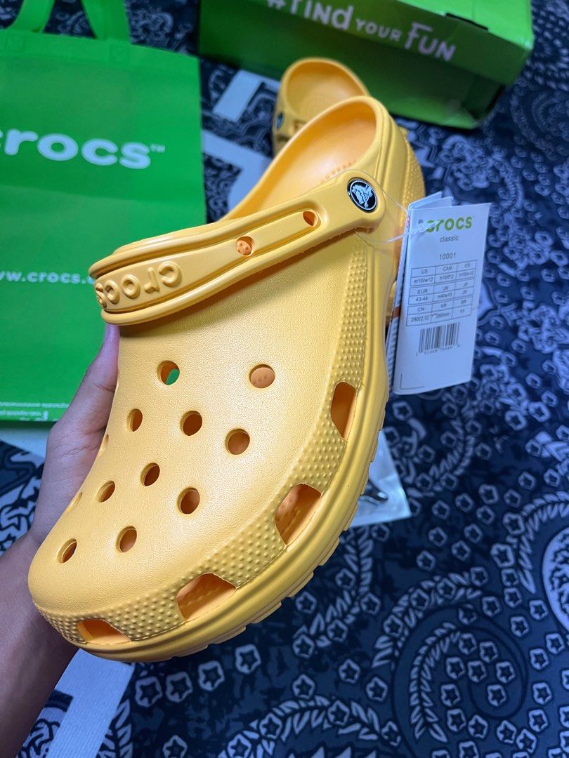 Crocs x drew yellow, Men's Fashion, Footwear, Sneakers on Carousell