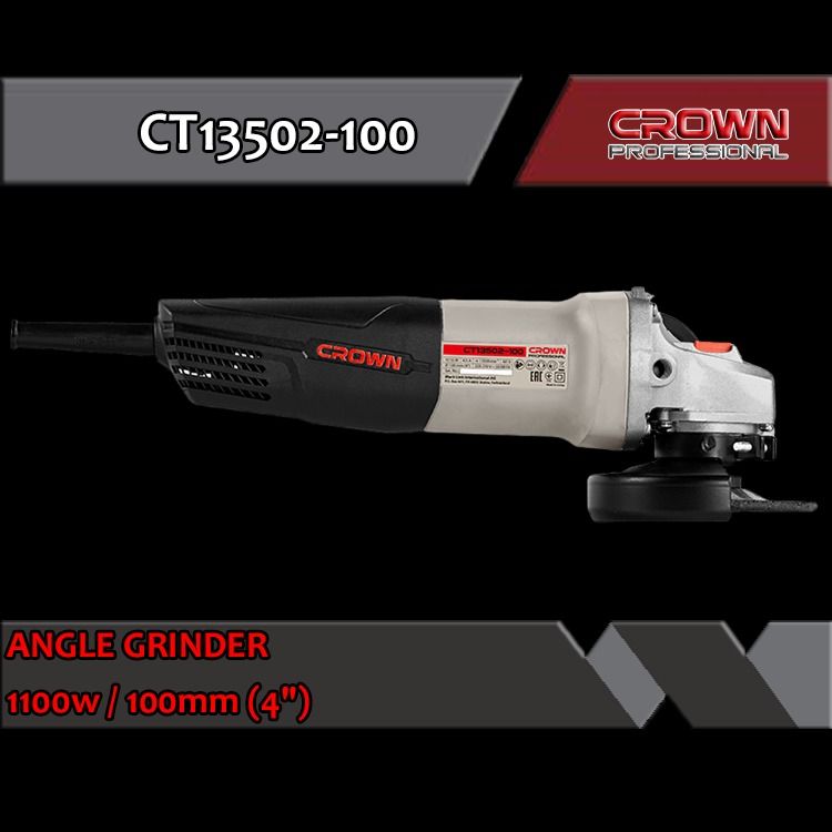 Crown Tools CT13502-100 ANGLE GRINDER 1100w / 100mm (4"), Furniture ...