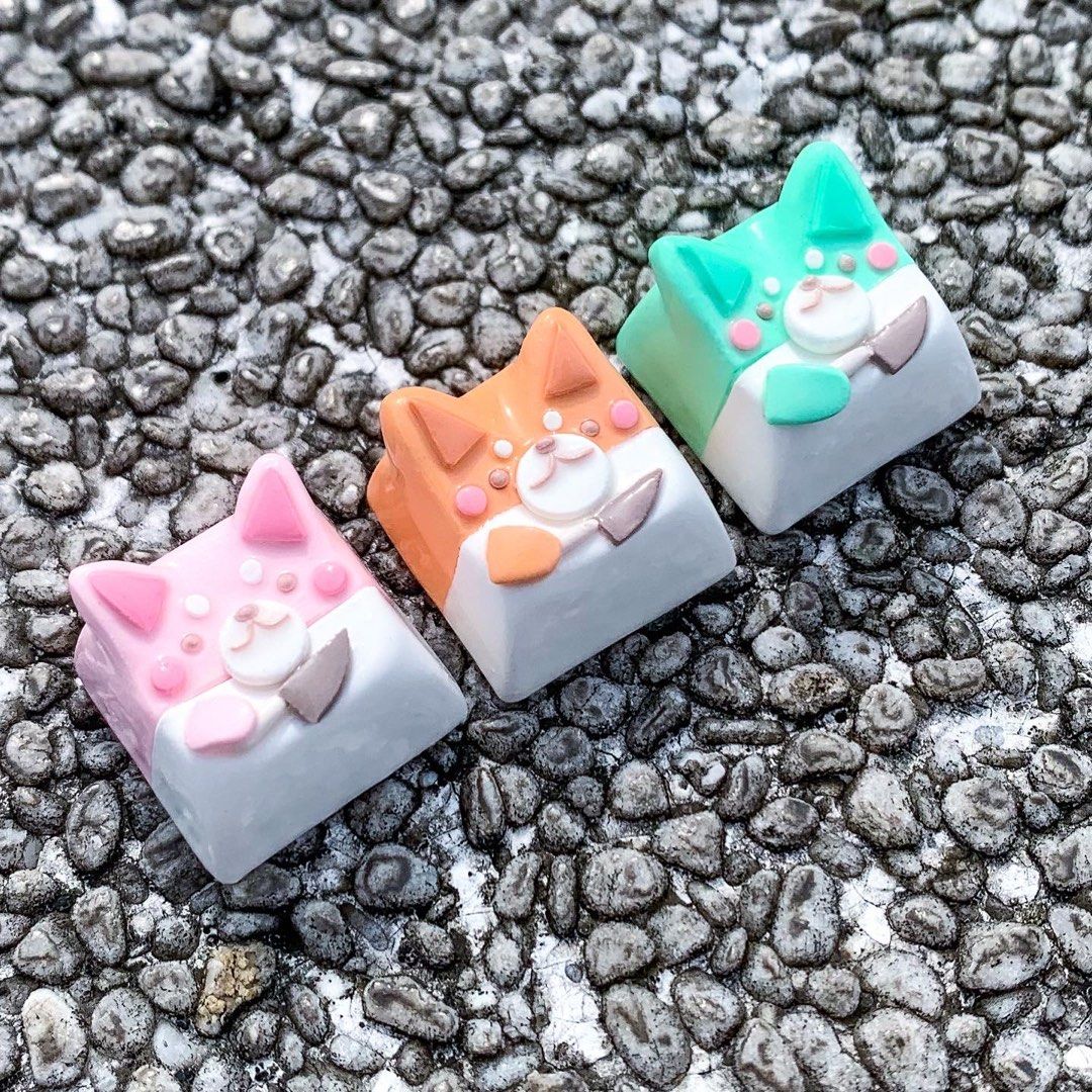 Cute Killer Shiba Artisan Keycap for Mechanical Keyboard | Custom ...