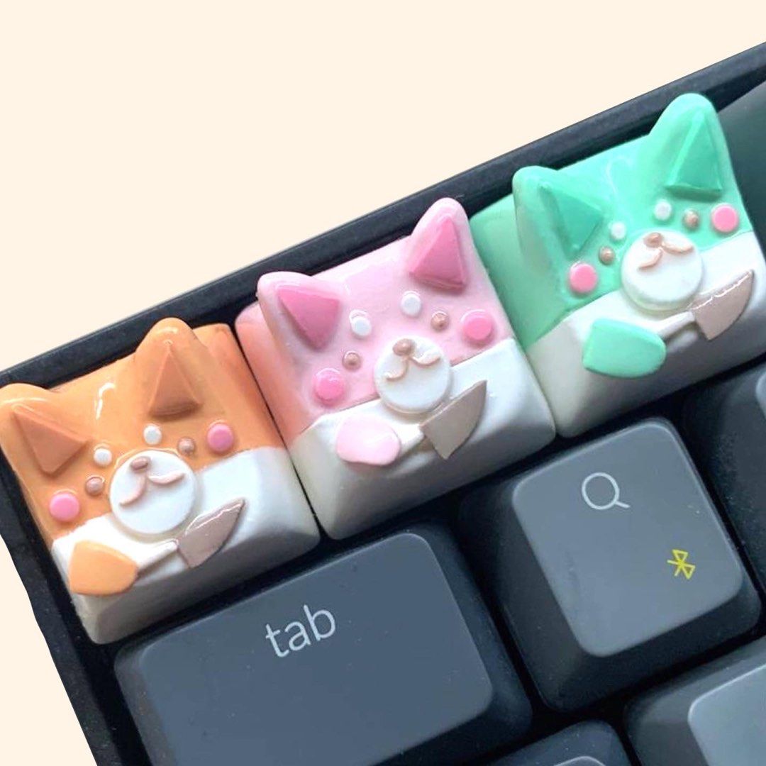 Cute Killer Shiba Artisan Keycap for Mechanical Keyboard | Custom ...