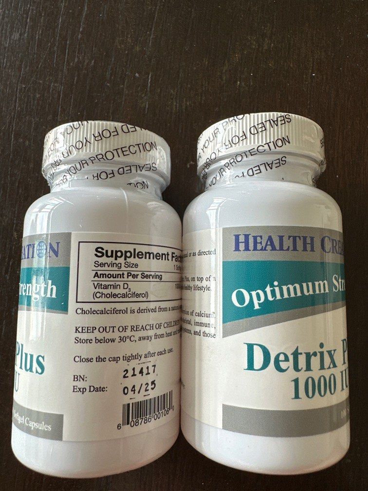 Detrix plus 1000 IU vitamin D, Health & Nutrition, Health Supplements ...